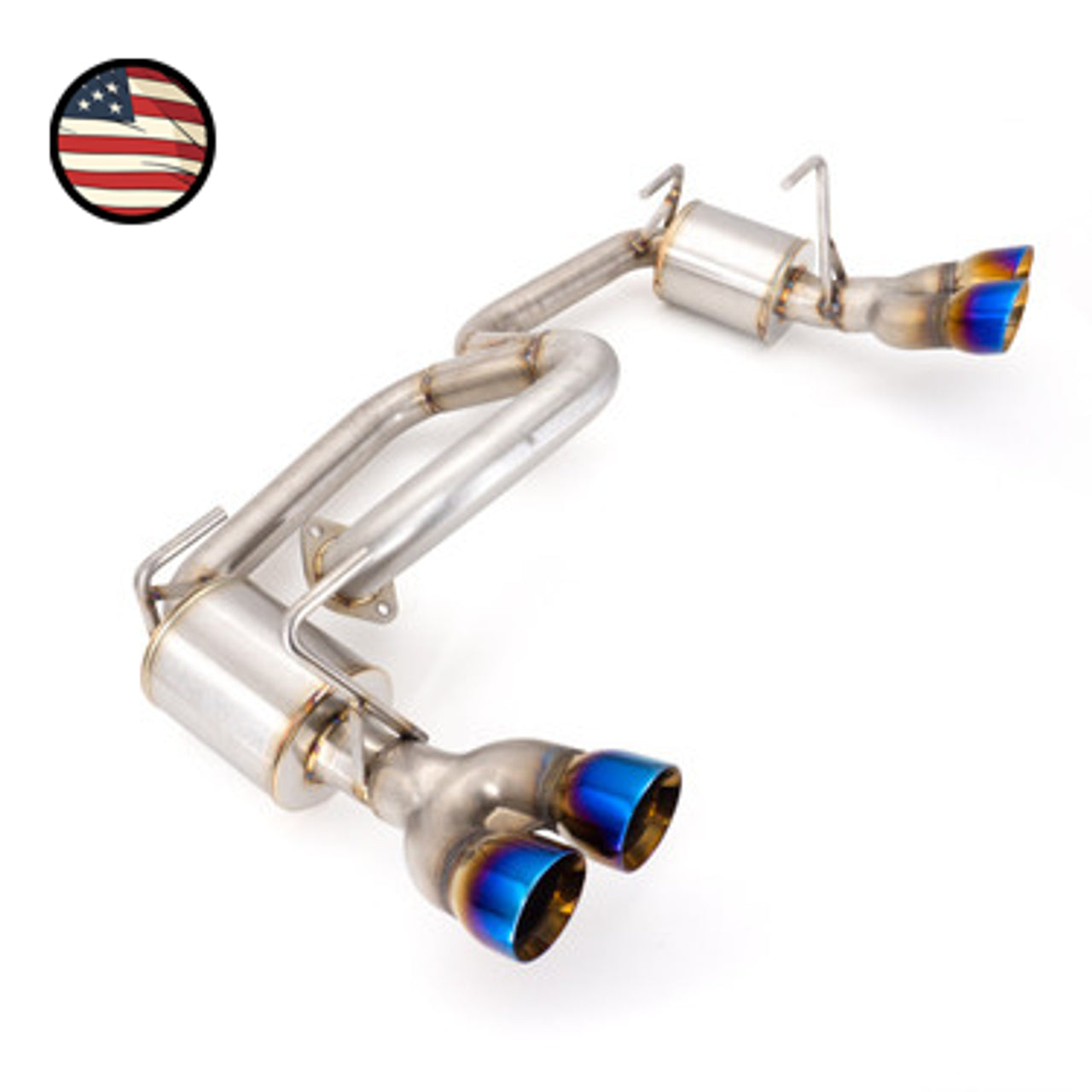 Nameless Axleback Exhaust - 5" Muffler - Quad Exit - 3" Double Wall Ne