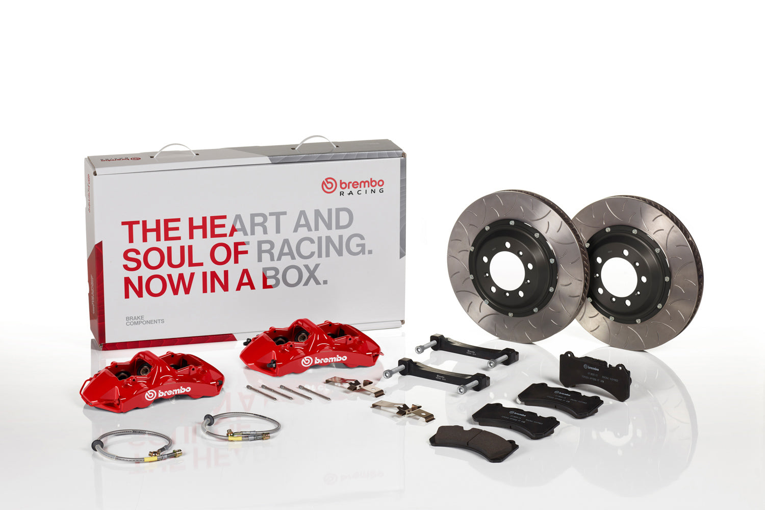 Brembo Front GT Big Brake kit 6 Piston 2pc Rotor Slotted - Red - 04-21