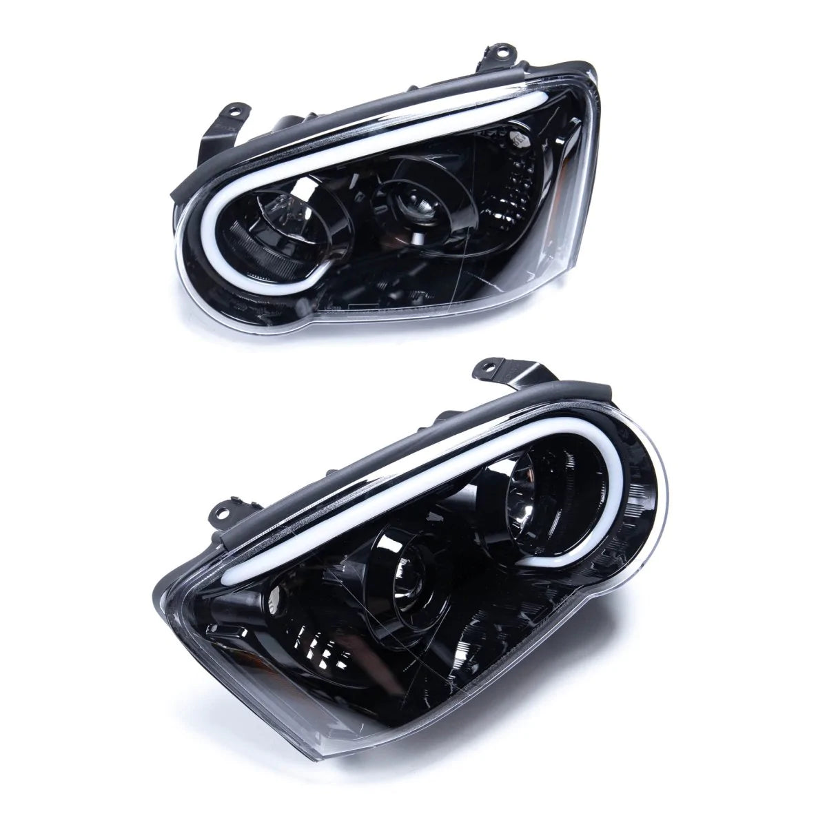 Spec-D LED Bar Style Projector Headlights w/ Gloss Black Base and Clea